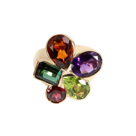 Dior | Jewelry | Christian Dior Multi Colored Gemstone Cocktail Ring In ...